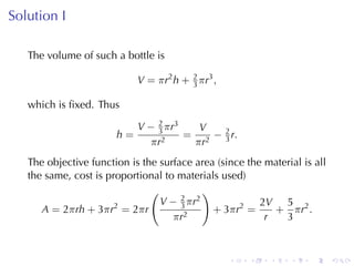 Lesson 20: (More) Optimization Problems | PPT
