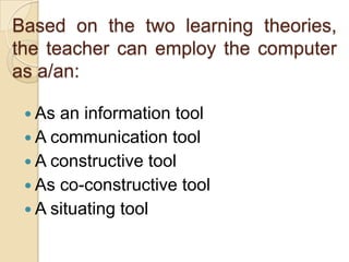 EdTech2 Lesson 11: The Computer as Teacher's Tool | PPTX