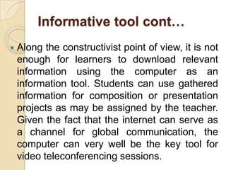 EdTech2 Lesson 11: The Computer as Teacher's Tool | PPTX