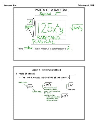 Parts of a Radical and simplifying a radical | PDF | Science