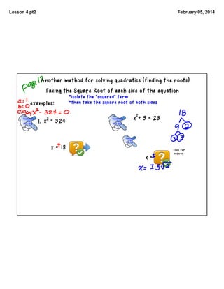More simplifying radicals & solving quadratic equations | PDF | Physics ...