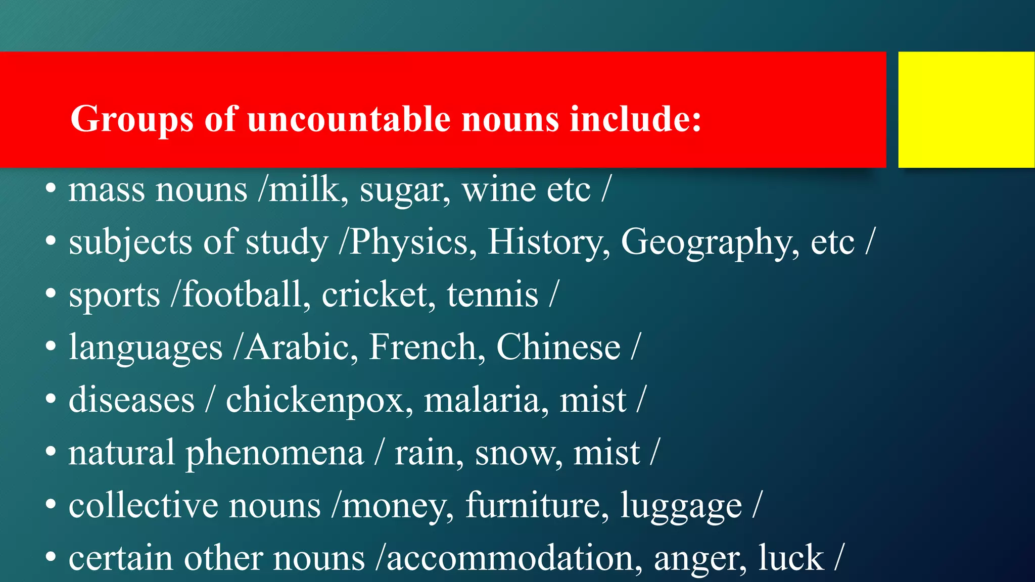 Lesson 20 countable and uncountable nouns | PPTX