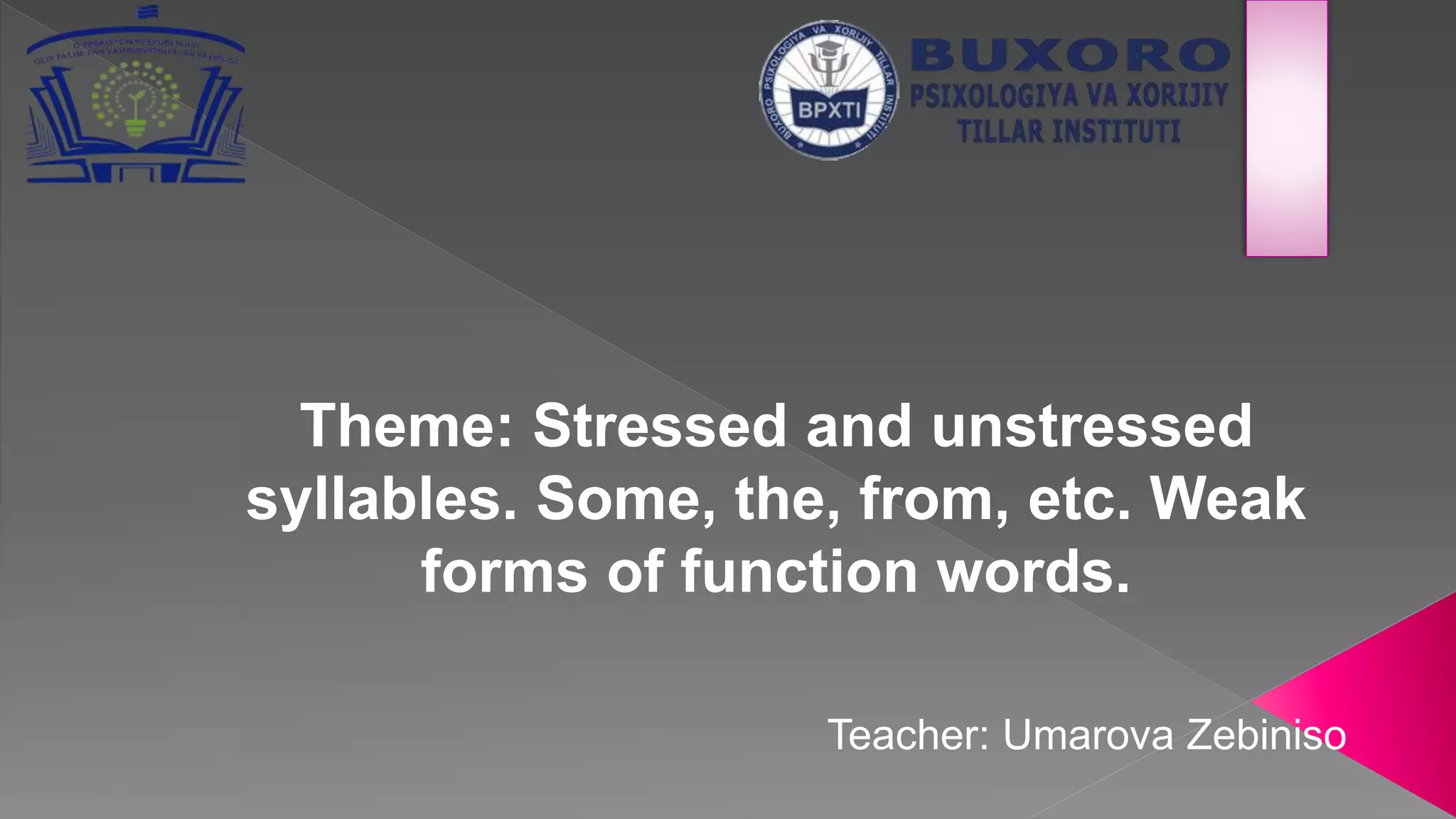 Lesson-22. Stressed and unstressed syllables.pptx