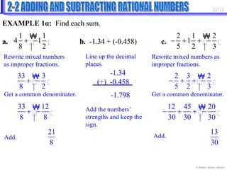 Lesson 2 2 Adding And Subtracting Rational Numbers | PPT