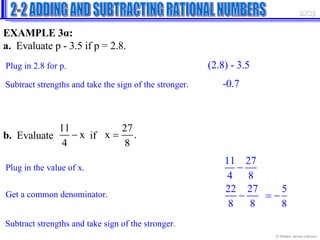 Lesson 2 2 Adding And Subtracting Rational Numbers | PPT
