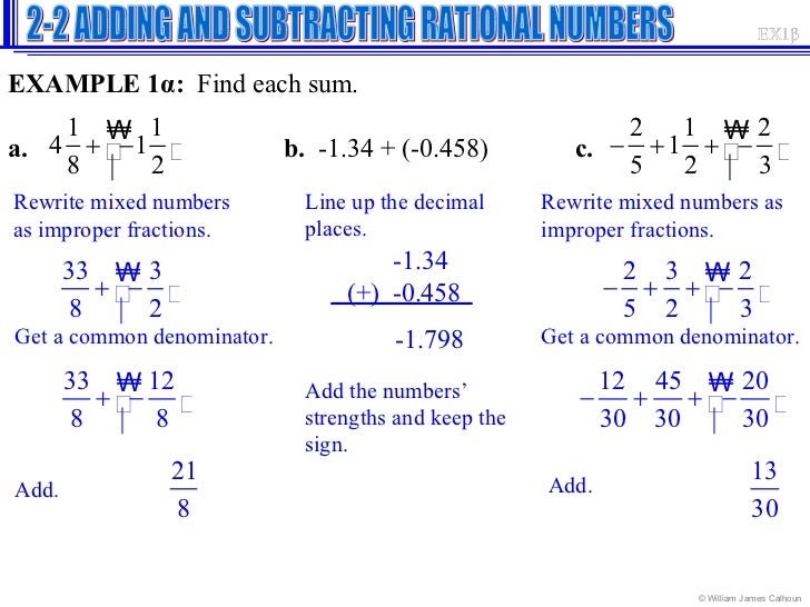 Lesson 2 2 Adding And Subtracting Rational Numbers