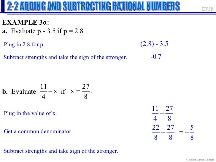 Lesson 2 2 Adding And Subtracting Rational Numbers