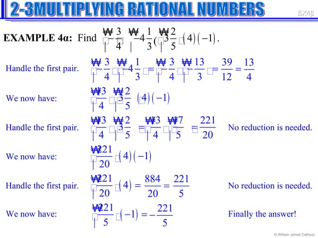 Lesson 2 3 Multiplying Rational Numbers | PPT
