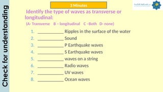 Lesson ppt for grade 8 regarding transverse and longitudinal waves | PPTX