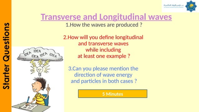 Lesson ppt for grade 8 regarding transverse and longitudinal waves | PPTX