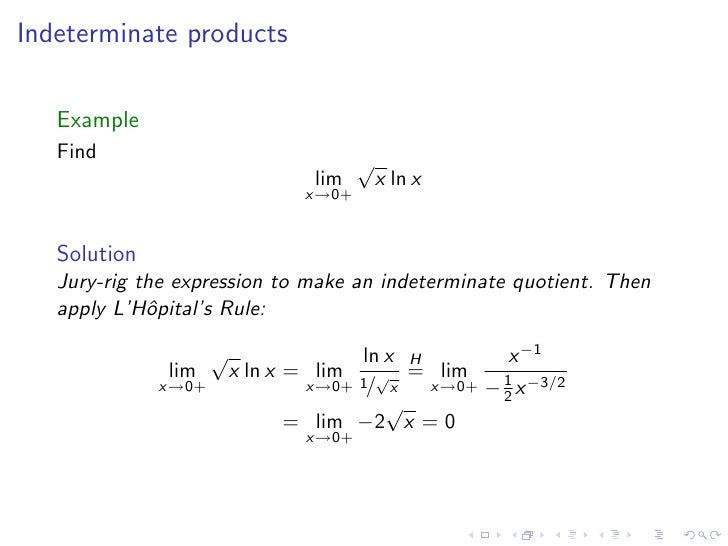 Lesson 25: Indeterminate Forms and L'Hôpital's Rule