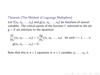 Lesson 28: Lagrange Multipliers II | PDF | Technology & Computing