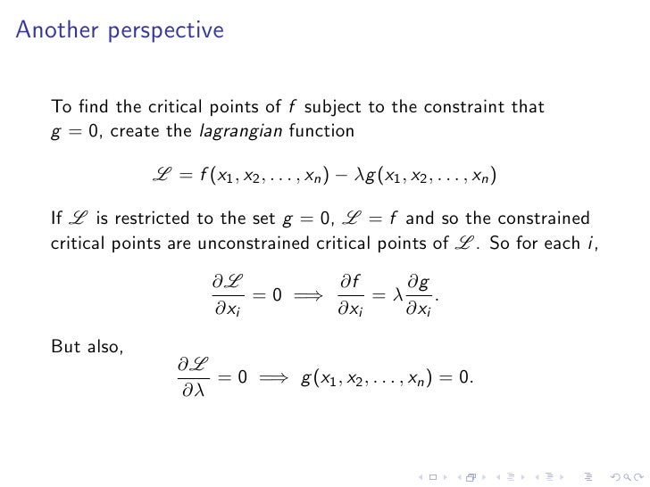 Lesson 28: Lagrange Multipliers II