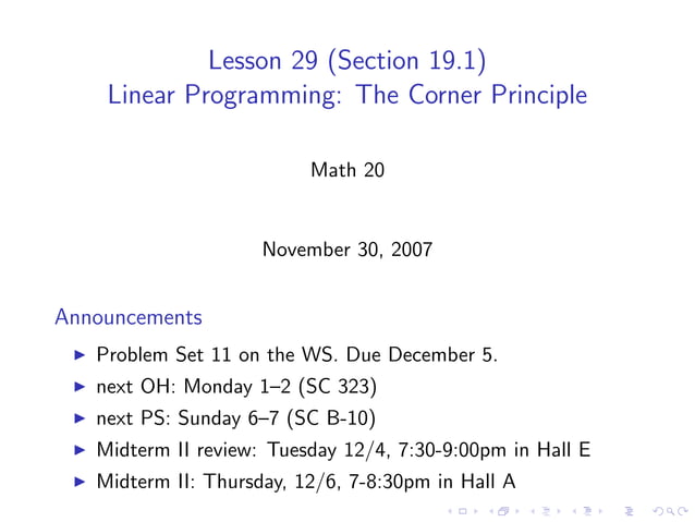 Lesson 29: Linear Programming I | PDF