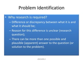 Lesson 2 selection of research topic | PDF