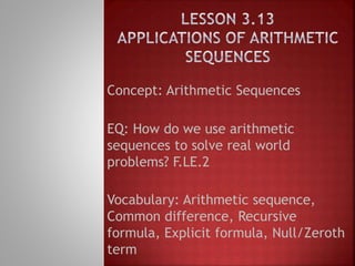 Arithmetic Sequence Grade 10 department of mathematics | PPT