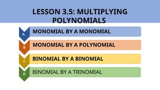 Lesson about Multiplying Polynomials.pptx | Homework and Study | Education