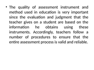 Lesson 3 on Assessment, the Properties of Assessment | PPTX