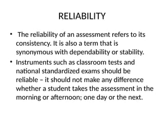 Lesson 3 on Assessment, the Properties of Assessment | PPTX