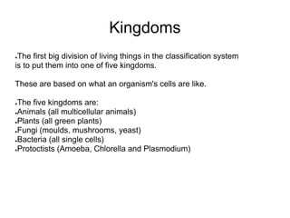 Lesson 3 features of organisms and kingdoms | PPTX