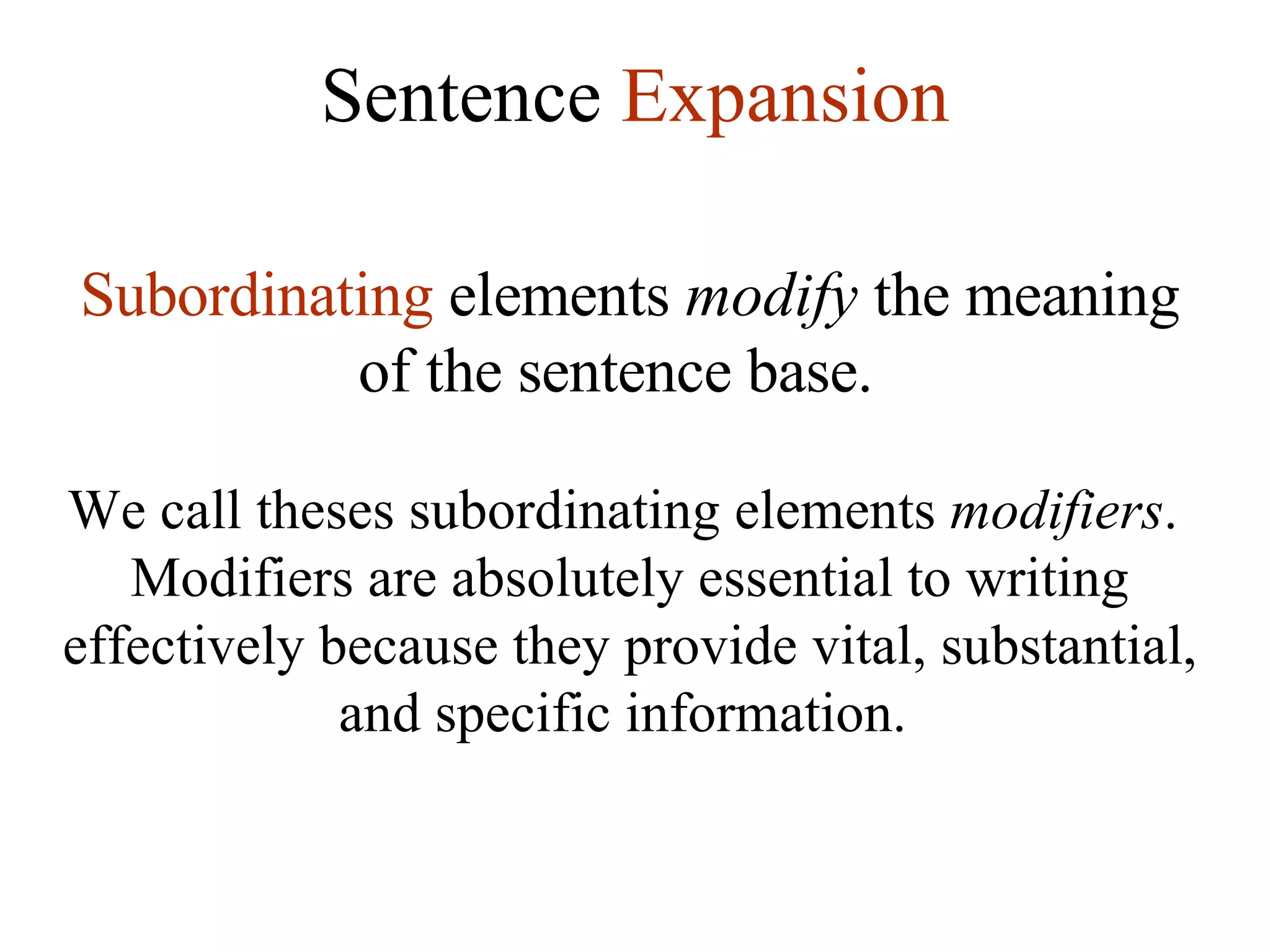 Lesson 3 Sentence Expansion | PPT