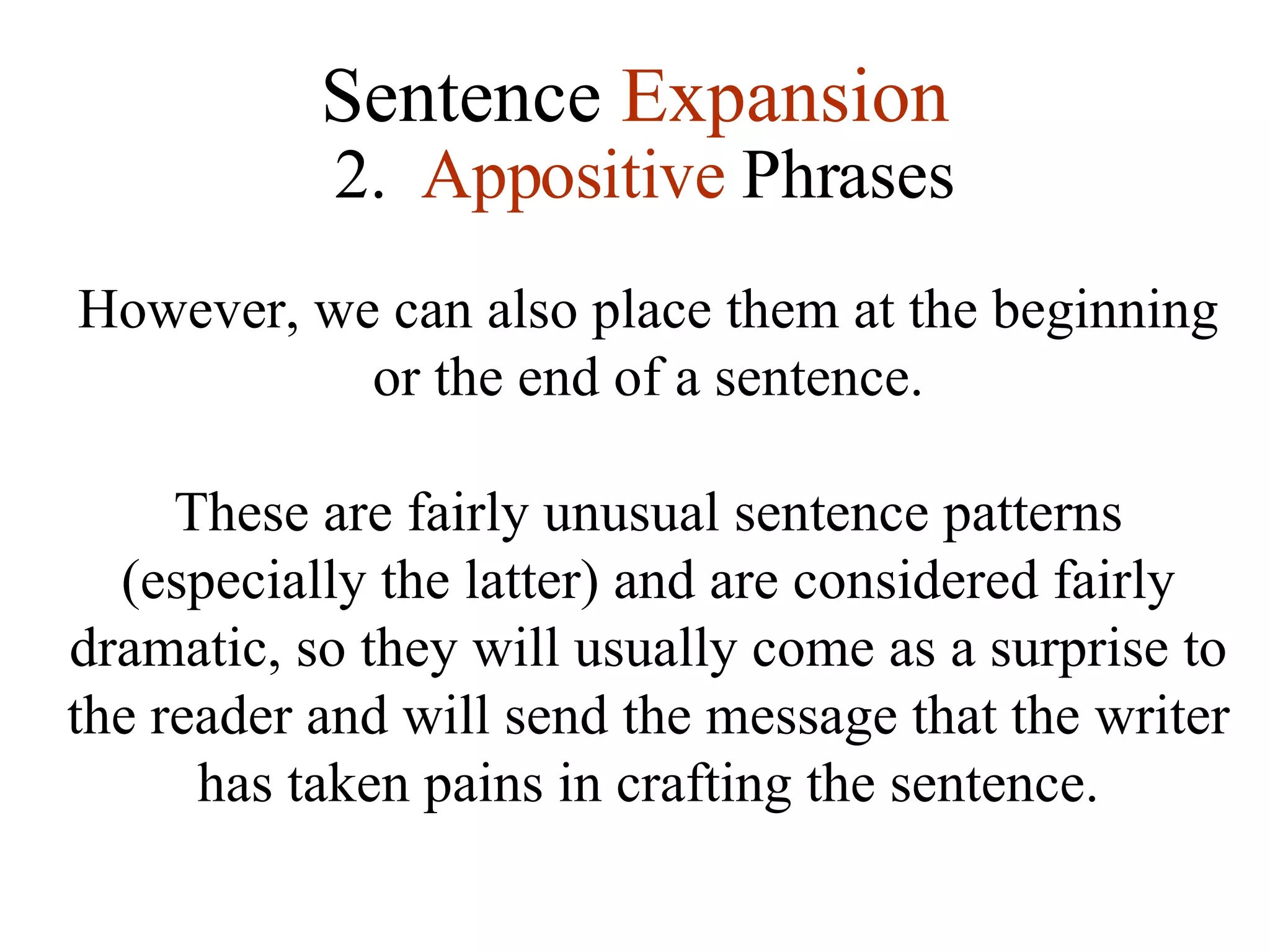 Lesson 3 Sentence Expansion | PPT