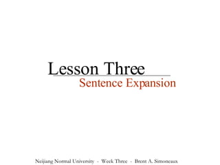 Lesson 3 Sentence Expansion | PPT