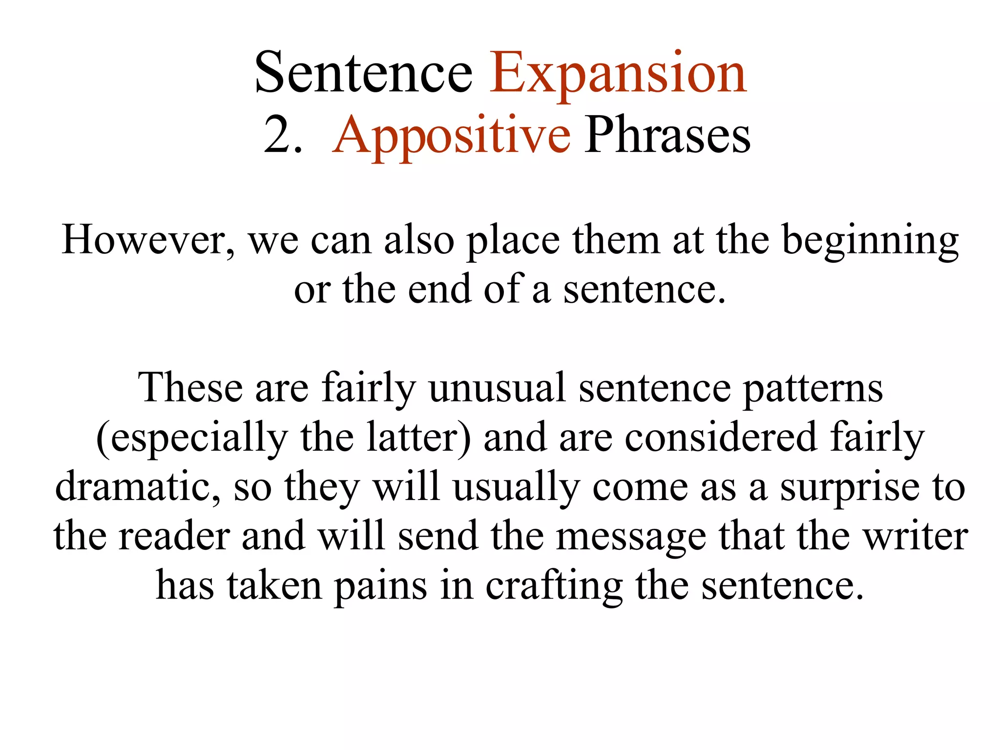 Lesson 3 Sentence Expansion | PPT