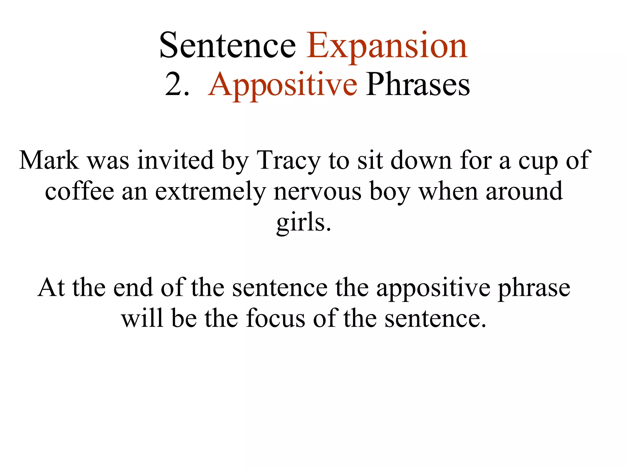 Lesson 3 Sentence Expansion | PPT