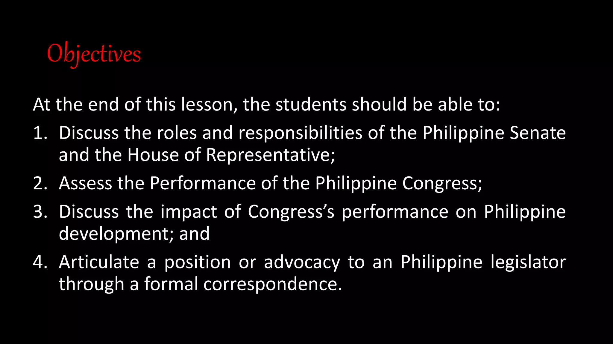 Lesson 7 - LEGISLATIVE DEPARTMENT | PPTX
