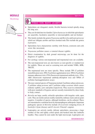 Spirochetes of medical importance lecture notes | PDF