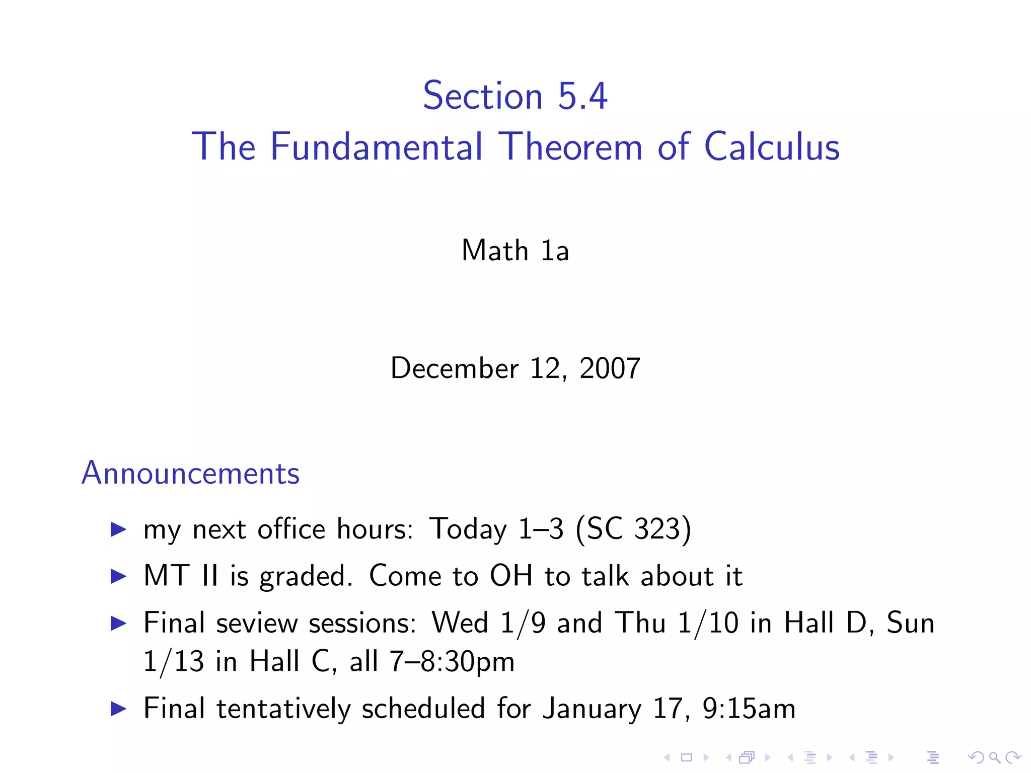 Lesson 32: The Fundamental Theorem Of Calculus | PDF