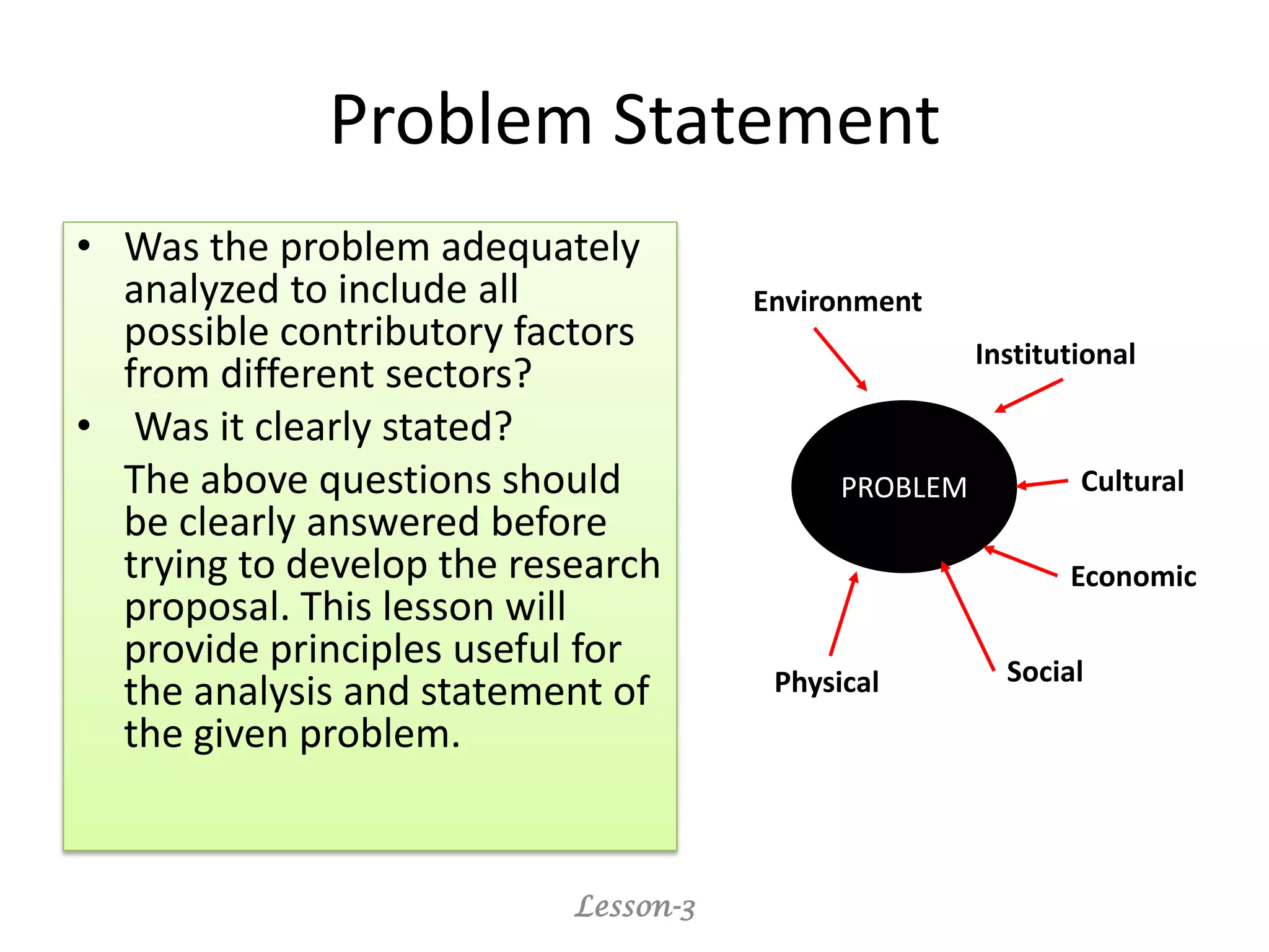 Lesson 3 problem analysis and statement | PDF