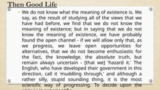 STS AND THE HUMAN CONDITION THE GOOD LIFE | PPTX