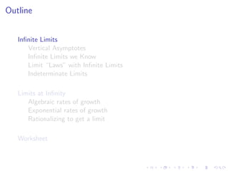 Lesson 4: Limits Involving Infinity | PDF