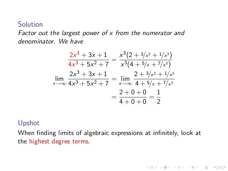 Lesson 4 Limits Involving Infinity