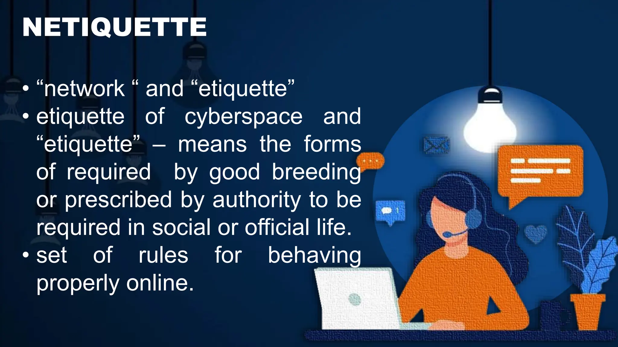 LESSON-4-NETIQUETTE about proper etiquettes in social media | PPT