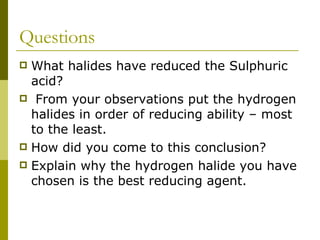 Lesson 4 The Halide Salts | PPT