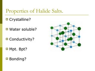 Lesson 4 The Halide Salts | PPT