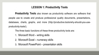 LESSON-4-Word-Processor.pptx | Desktop Publishing | Computer Software and Applications