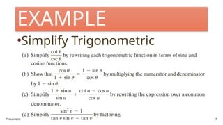 Analytic Trigonometry: Odd and Even Identities, Sum and Difference ...