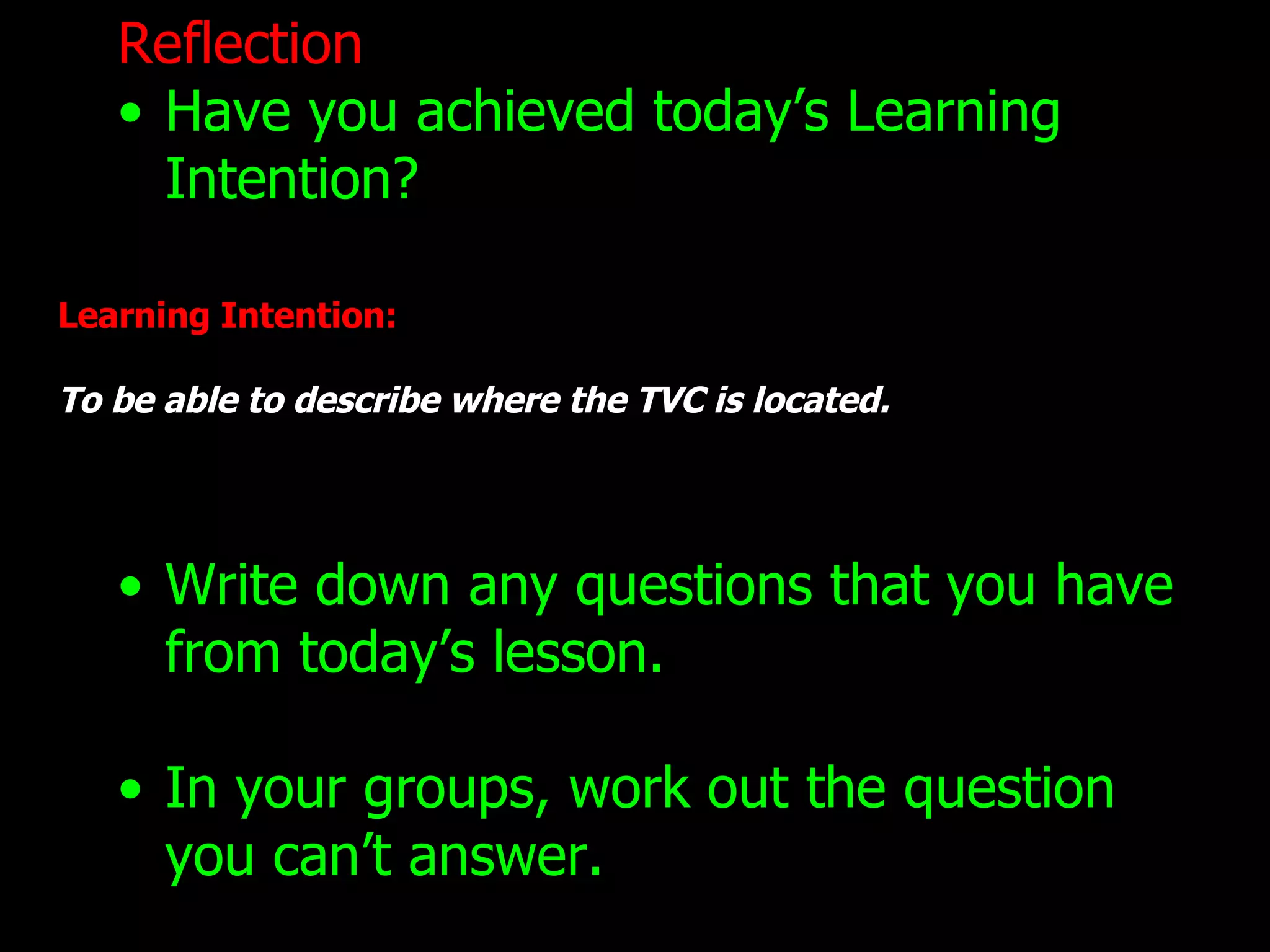 Lesson 5 - Intro To Tvc | PPT