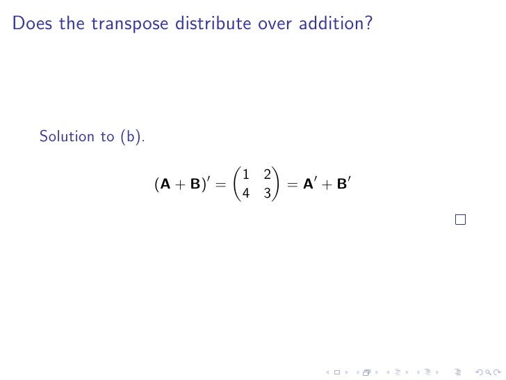 Lesson 5: Matrix Algebra (slides)