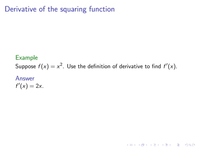 Lesson 5: Tangents, Velocity, the Derivative | PPT