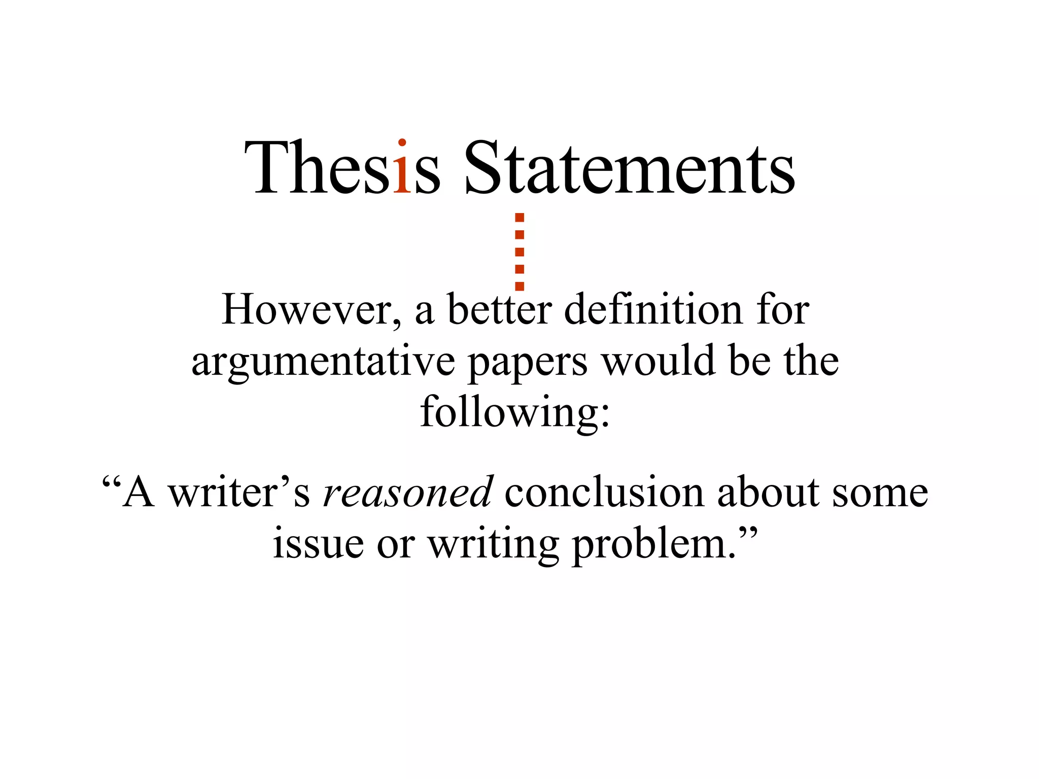 Lesson 5: Thesis Statements | PPT