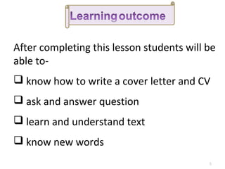 Lesson 5 apply with your cv | PPT | Vocational Training | Careers