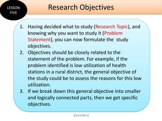 Lesson 5 research objectives | PDF