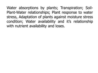 Lesson-6-1 (2). Water absorption by plant | PPT