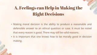 FEELINGS AND MORAL DECISION-MAKING IN ETHICS | PPTX