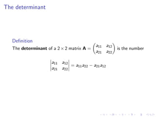 Lesson 6 - Introduction To Determinants (Slides+Notes) | PDF